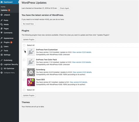 Updating Your Theme And Plugins EmPress Themes Knowledge Base