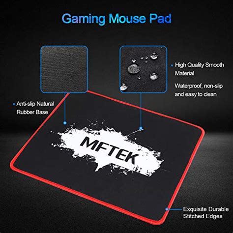 MFTEK RGB Rainbow Backlit Gaming Keyboard And Mouse Combo LED PC Gaming Headset With Microphone