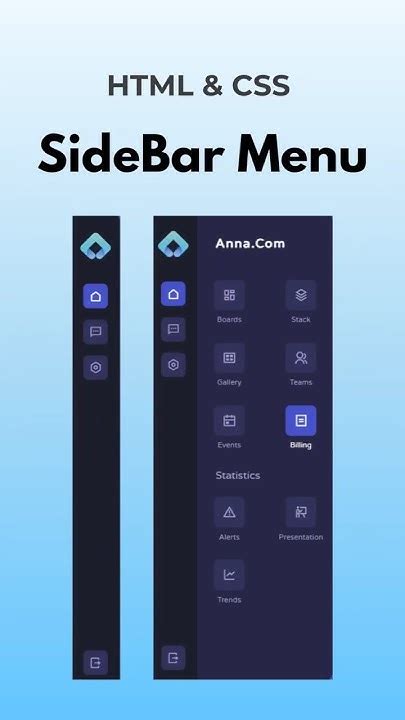 Sidebar Menu Using Html Css Youtube
