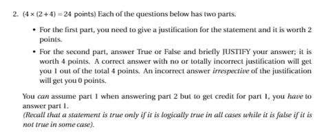 Solved X Points Each Of The Questions Below Chegg Com