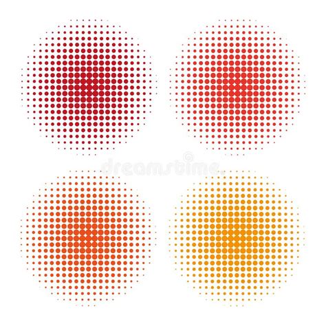 Red Orange Halftone Spots Gradient Circle Background Design Element Vector Illustration