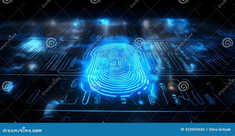 Digital Fingerprint Scanner Enhancing Security Biometric Identity
