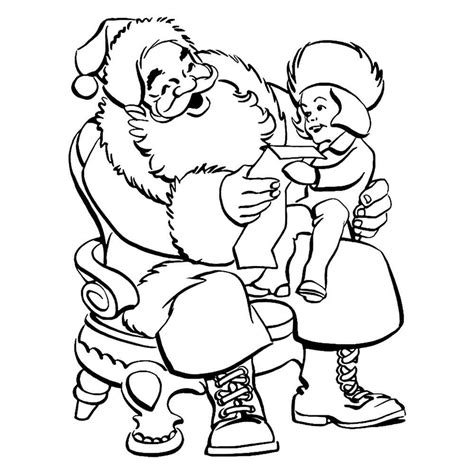 Раскраска Мальчик читает стишок Деду Морозу распечатать или скачать