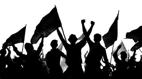 Protest Crowd Silhouette Png Free People Crowd Protest Strike