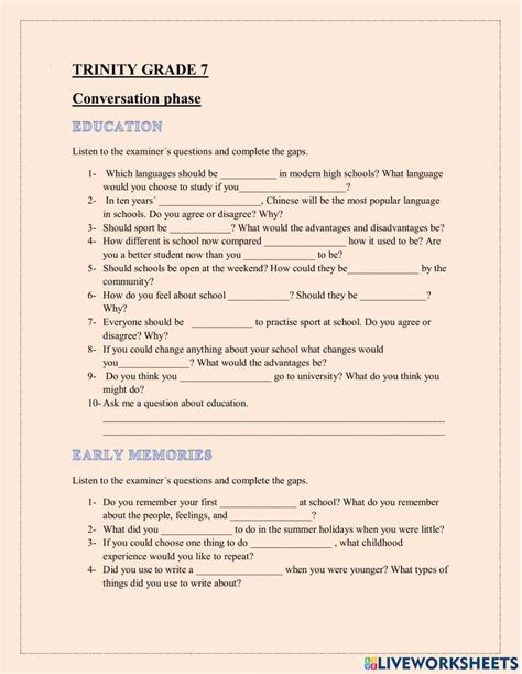 Grade 7 Conversation Phase Worksheet Live Worksheets