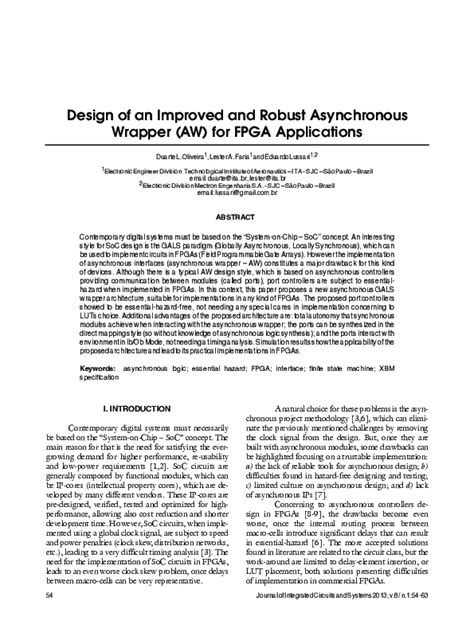 Pdf Design Of An Improved And Robust Asynchronous Wrapper Aw For Fpga Applications