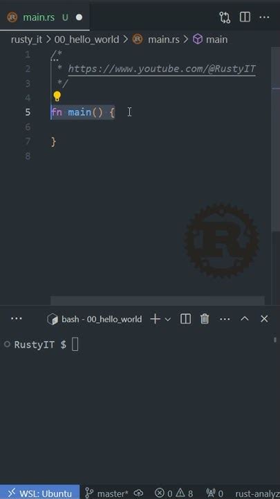 Hello World In Rust Rust In 60 Seconds Rust Programming Coding Shorts Youtube