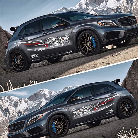 Fochutech 자동차 레이싱 데칼 드래곤 비닐 스티커 풀 세트 스티커 문 차체 앞 유리 후드 창문 Aliexpress