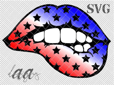 Patriotic Lips Svg Lips Svg Star Lips Svg Layered Lips Svg Etsy