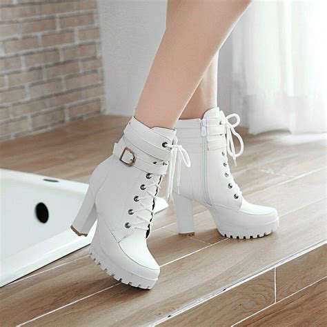Botines Negros Para Mujer Elegantes Botas De Platafor