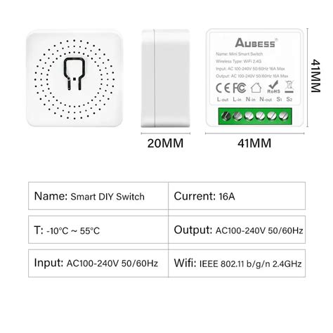A Toodle WIFI Mini Smart Switch Bluetooth WIFI Dual Mode Switch Smart Home Automation Device