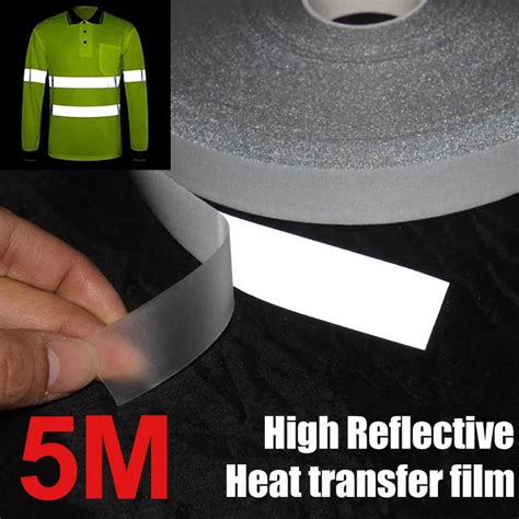 안전 반사판 스티커 5m 반사 열전달 필름 Diy 의류 가방 신발 도로 야간 경고 스트립 2 5cm