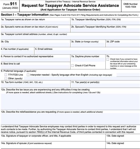Printable Irs Form 911 Printable Forms Free Online