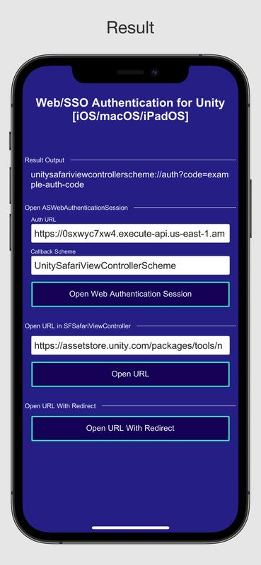 web sso authentication for unity [ios macos ipados]