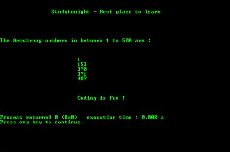 Program To Find Armstrong Number In C C Programs Studytonight