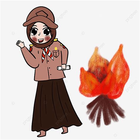 Pramuka Dan Api Unggun Pramuka Vector Selamat Hari Pramuka Avatar Illustration PNG