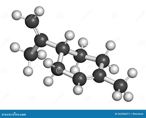 Limonene Molecule Structural Chemical Formula Ball And Stick Model Isolated Image Aliphatic