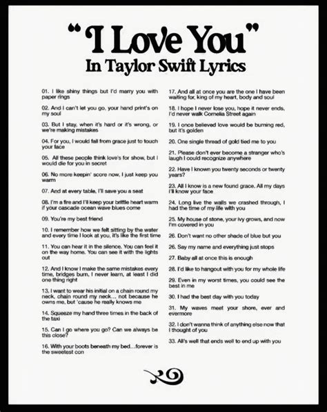 Taylor Swift Lyrics Poster