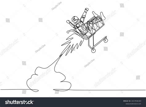 Single Continuous Line Drawing Young Astronaut Stock Vector Royalty Free 2217936343 Shutterstock