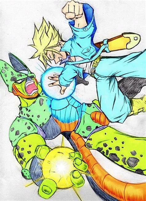 Trunks Vs Cell Colored By Ssjgogeto On Deviantart