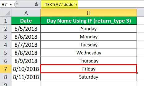 WEEKDAY Function Excel Formula Examples WEEKDAY
