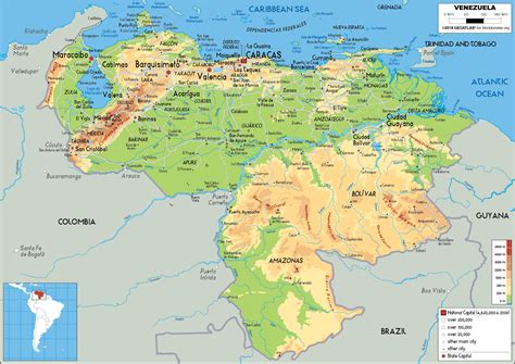 Bản đồ đất Nước Venezuela Venezuela Map Khổ Lớn Phóng To 2025