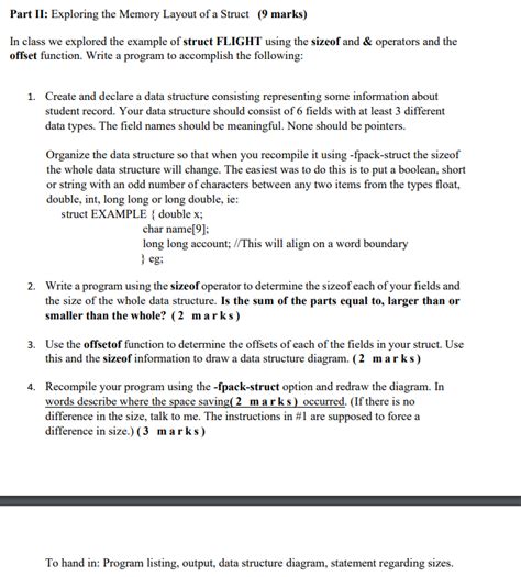 Solved Part Ii Exploring The Memory Layout Of A Struct 9