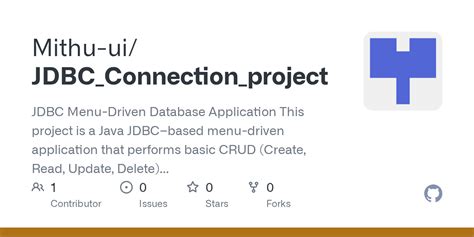 Github Mithu Uijdbcconnectionproject Jdbc Menu Driven Database