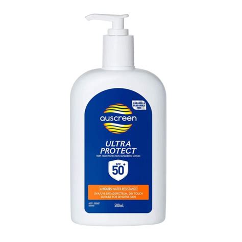 Safety Auscreen Ultra Protect Spf 50 Sunscreen 500ml Pump Bottle