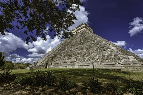 Majestic Chichen Itza Pyramid Reaching For The Sky In Mexico Editorial