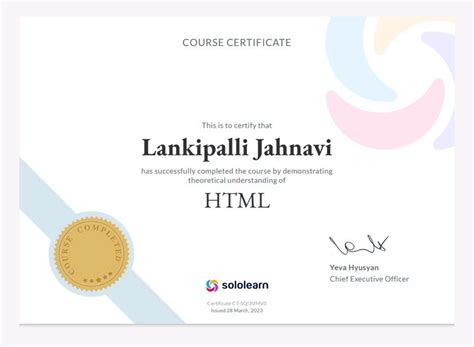 Jahnavi Lankipalli On Linkedin Html Html5 Sololearn