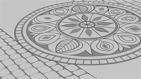 Floor Tiles Pattern Design Architecture And Interior Decor Vector Design Generative Ai Stock