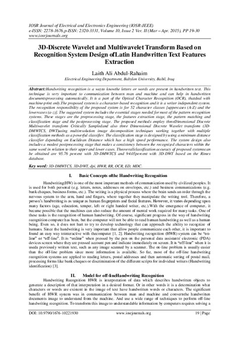pdf discrete wavelet and multiwavelet transform based on recognition