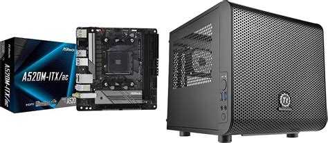 Amazon Com ASRock A520M ITX AC AM4 Mini ITX Motherboard And Thermaltake Core V1 Mini ITX Cube