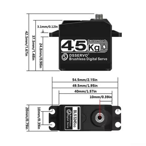 Servo 45kg Bls3245 180degree Metal Gear Digital Servo Motor Arduino High Torque Roboticsdna
