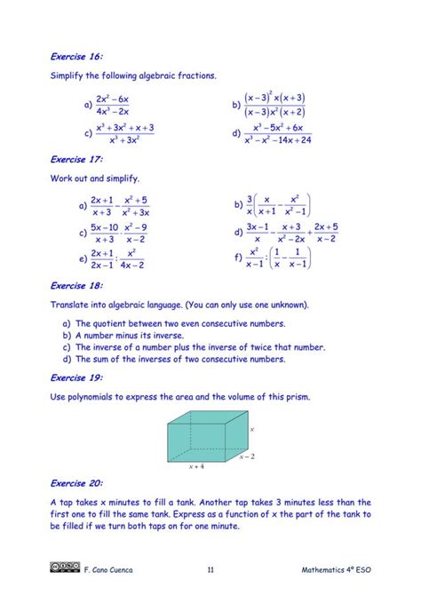 Unit2 Polynomials Algebraicfractions Pdf Physics Science