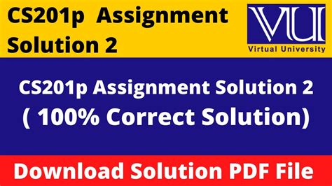 Cs201p Assignment 2 Solution Fall 2021 Download In Pdf Youtube
