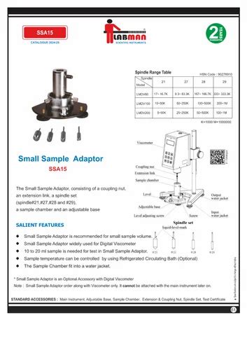 Small Sample Adaptor For Laboratory Black At Best Price In Ambala