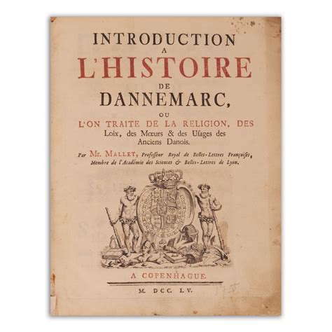 Paul Henri Mallet Introduction à Lhistoire De Dannemarc 1755