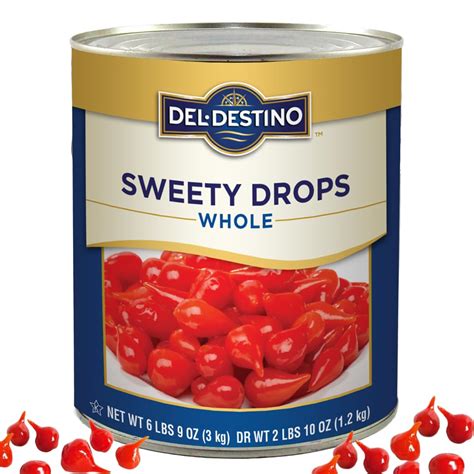 Del Destino Red Sweety Drop Miniature Peppers Tin 28 Oz