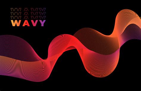 추상파선은 검은 색 배경에 고립 된 다채로운 빛을 흐르는 다이나믹한 파도 라인 음악 파티 기술 현대의 개념벡터 일러스트 디자인 요소 0명에 대한 스톡 벡터 아트 및 기타