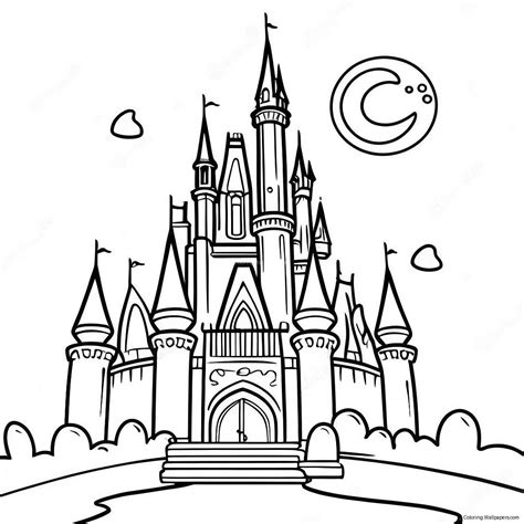 Haunted Disney Castle Coloring Page 53684 42462