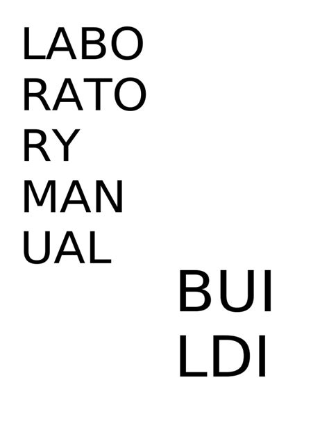 Laboratory Manual Pdf Specification Technical Standard Building