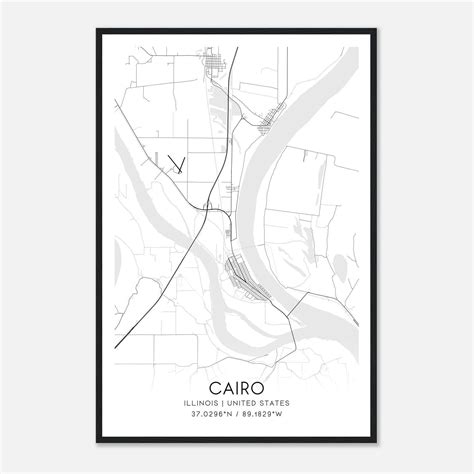 Cairo Illinois Map Poster Modern Home Decor Wall Art Print Custom