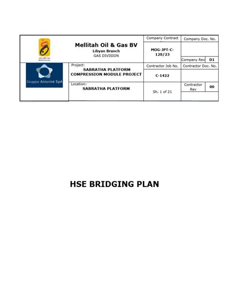 Hse Bridging Plan Pdf