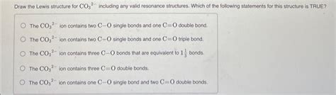 Solved Draw The Lewis Structure For Co32− Including Any