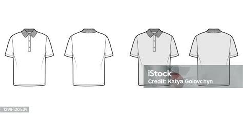 셔츠 폴로 테크니컬 패션 일러스트와 반소매 튜닉 길이 헨리 넥 오버사이즈 플랫 니트 칼라 0명에 대한 스톡 벡터 아트 및 기타 이미지 Istock