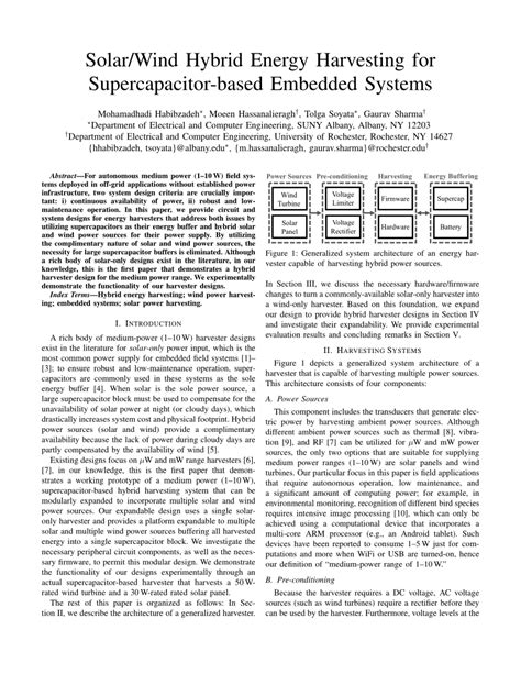 Pdf Solar Wind Hybrid Energy Harvesting For Supercapacitor Based Embedded Systems
