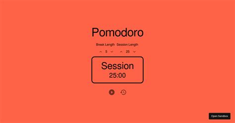 Freecodecamp Pomodoro Codesandbox