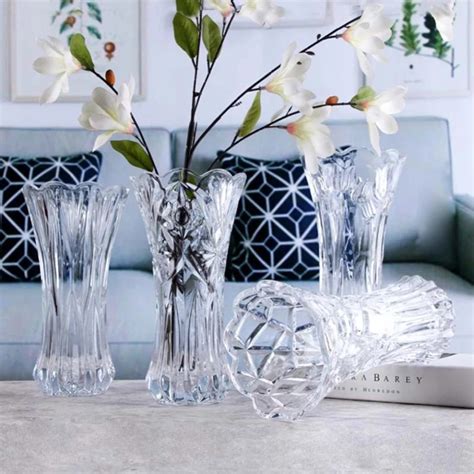 Linlan New Cod Glass Crystal Vase Decorative Flower Vase Glass
